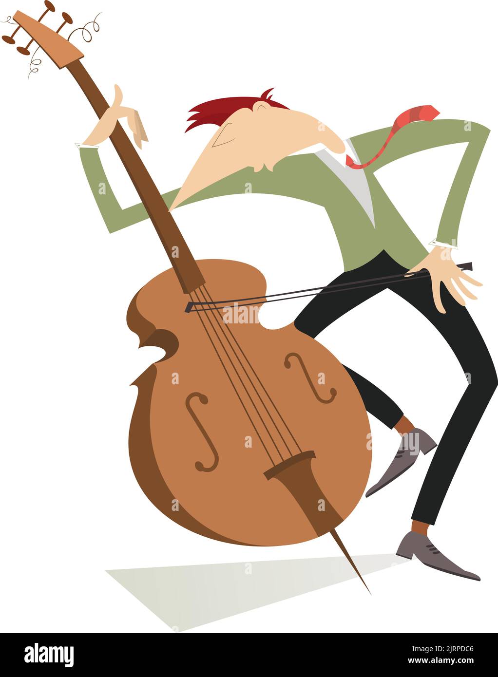 Smiling cellist isolated on white illustration Stock Vector Image & Art ...
