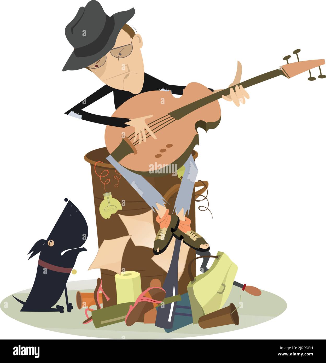 Garbage homeless man Stock Vector Images - Alamy