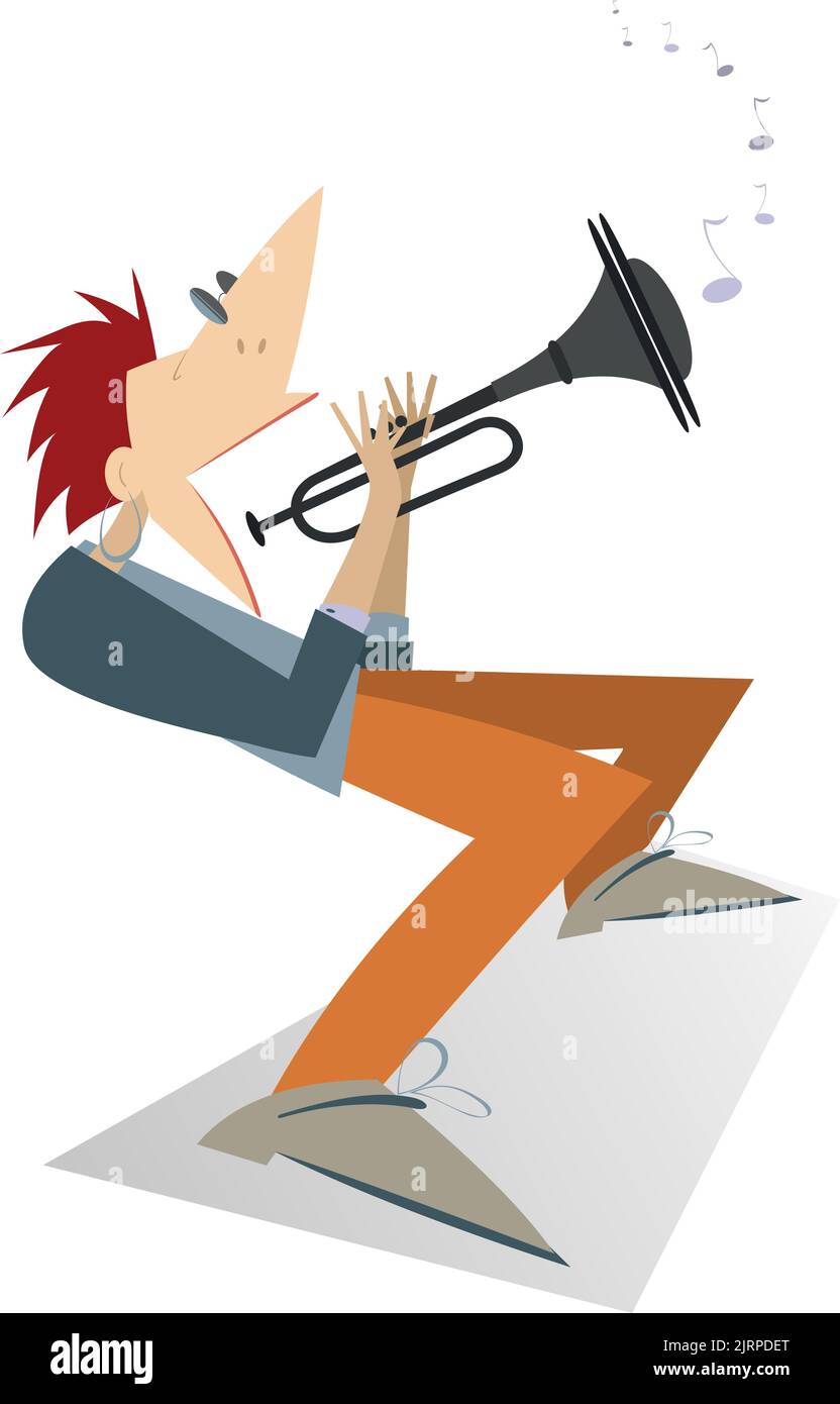 Cartoon trumpeter illustration isolated Stock Vector Image & Art - Alamy