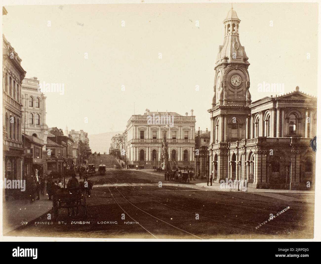 Princes Street Dunedin, Looking North, circa 1880, Dunedin, by Burton ...