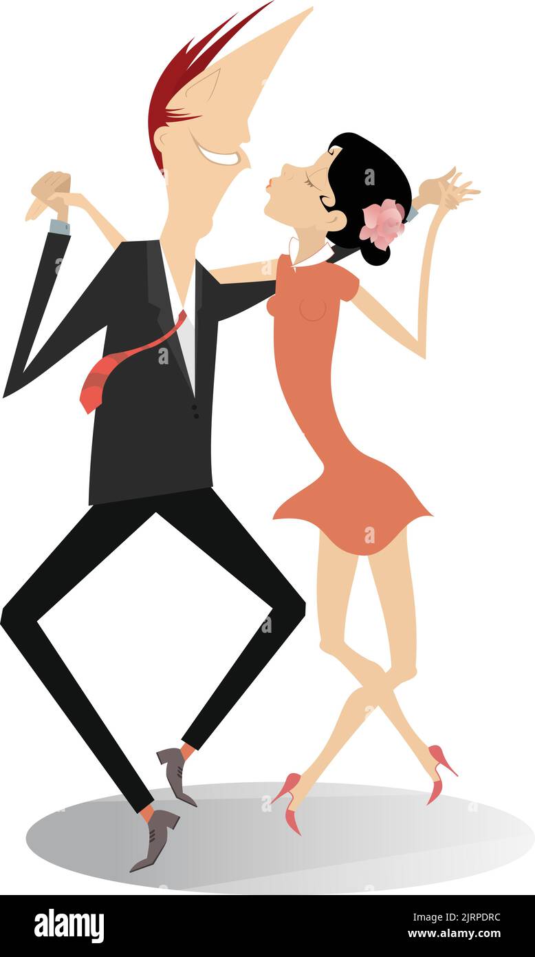 Dancing young couple isolated. Romantic dancing man and woman Stock ...