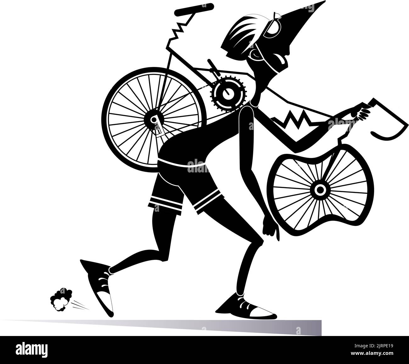 Tired man on bike Stock Vector Images - Alamy