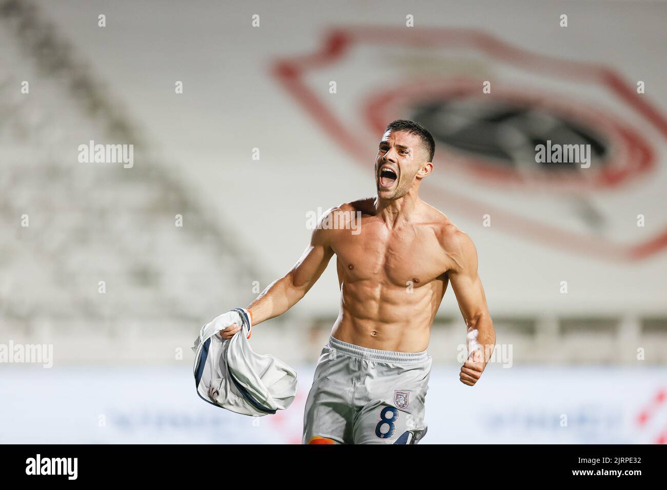 Basaksehir's Danijel Aleksic celebrates after scoring during a soccer ...