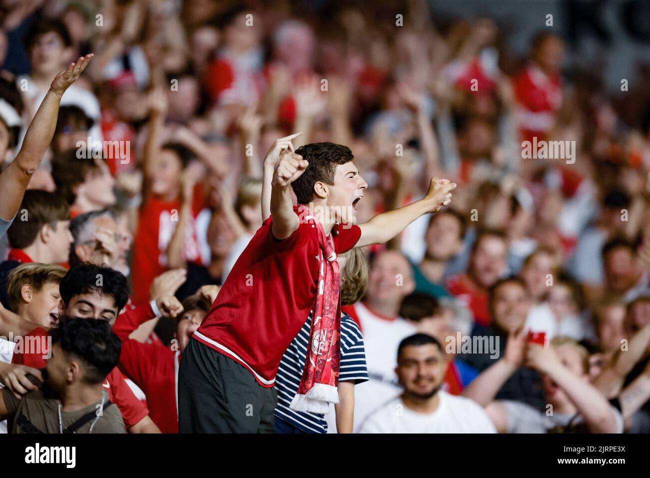 Antwerp's supporters pictured during a soccer game between Belgian ...