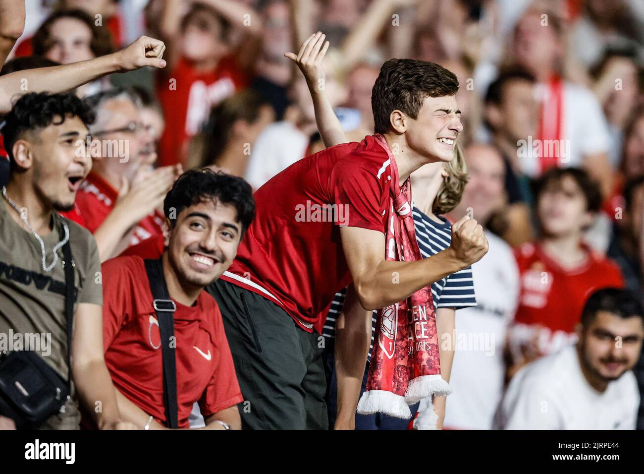 Antwerp's supporters pictured during a soccer game between Belgian ...