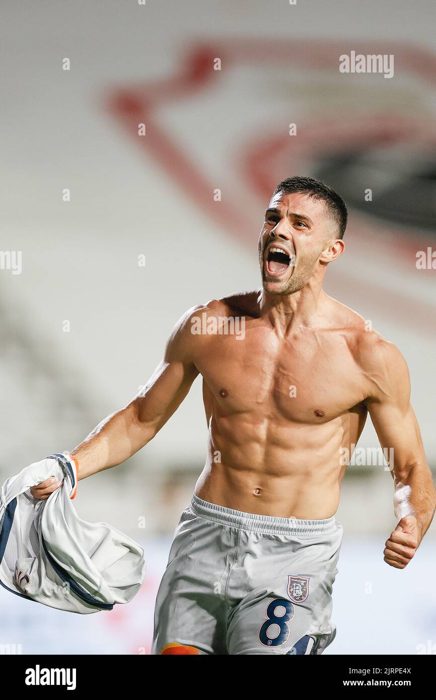 Basaksehir's Danijel Aleksic celebrates after scoring during a soccer ...