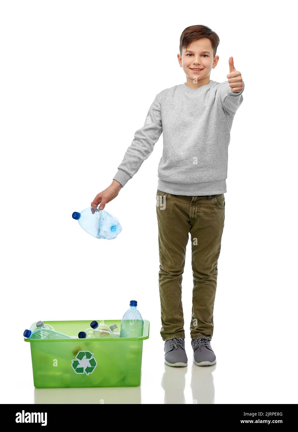 smiling boy sorting plastic waste Stock Photo - Alamy