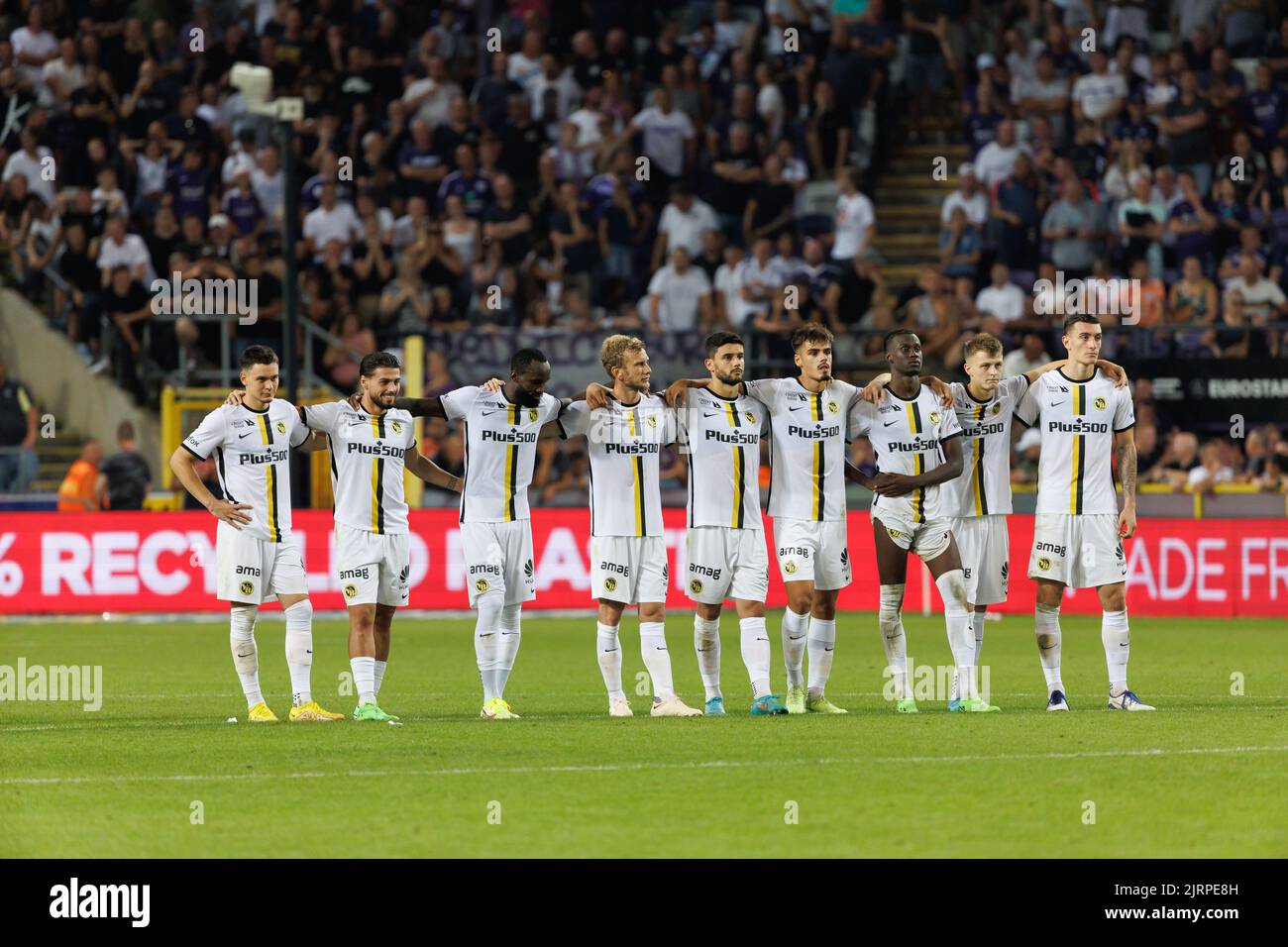 Brussels, Belgium. 24th Aug, 2022. YB's players pictured during a ...