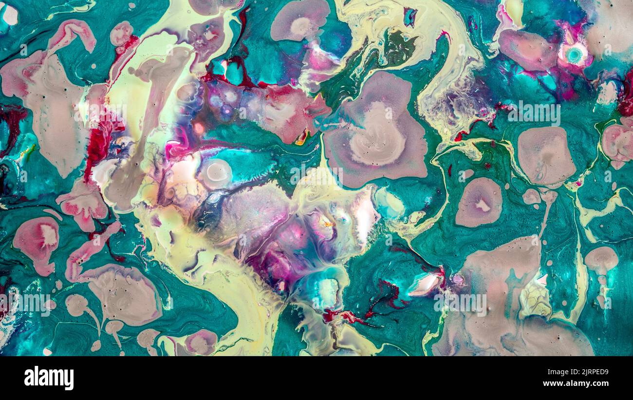 Texture created with paint of vibrant and diverse colors that create an ...