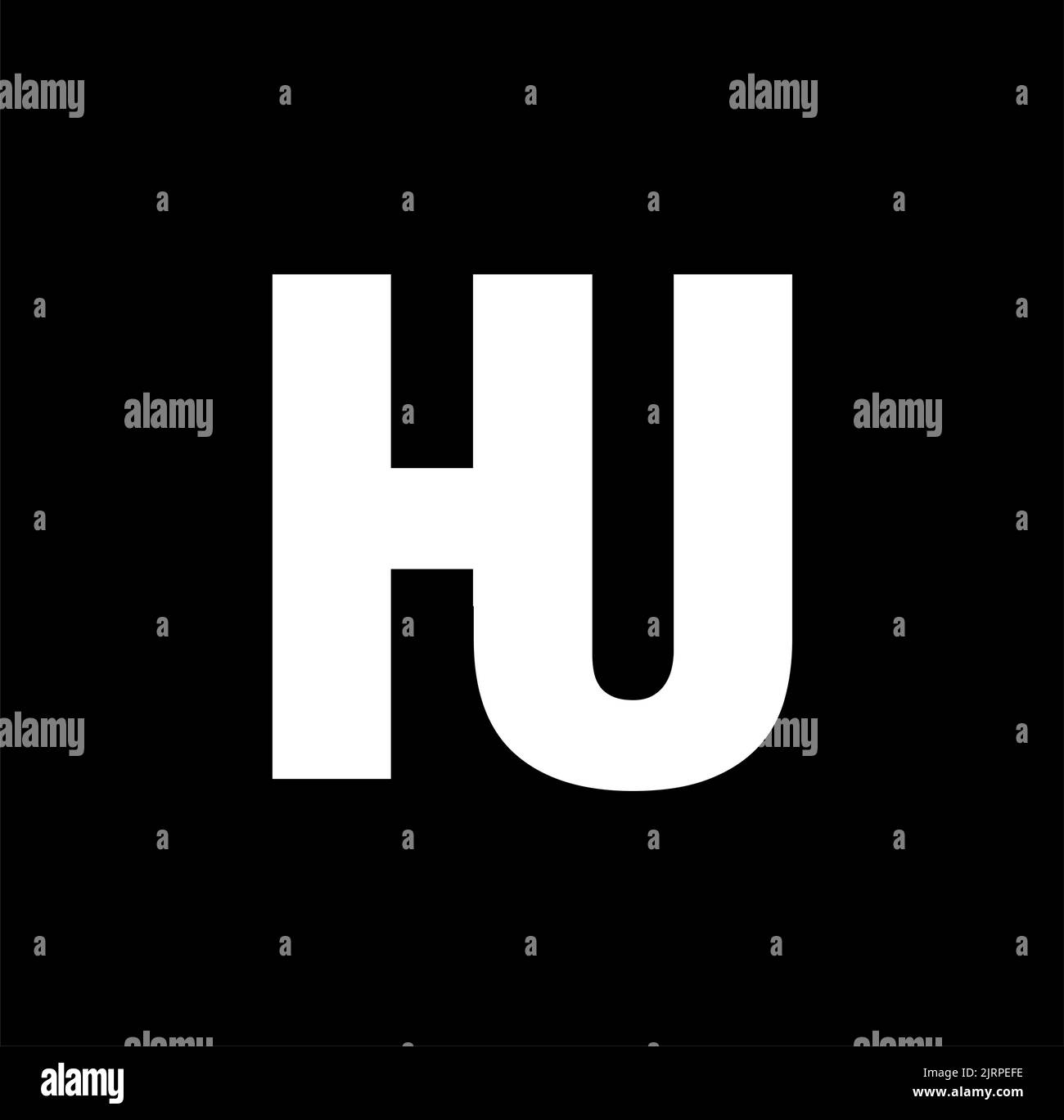 An editable graphic design of letters HU on black background Stock ...