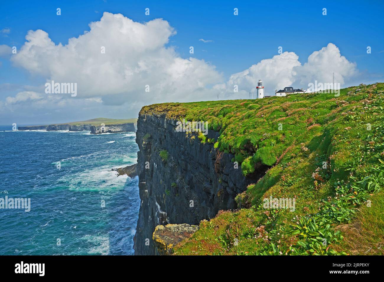 Loop Head Lighthouse on the Loop Head peninsula, County Clare, Ireland ...
