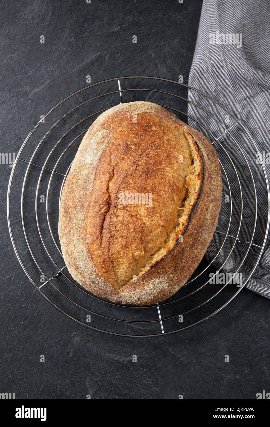 homemade craft bread on stand on table Stock Photo - Alamy