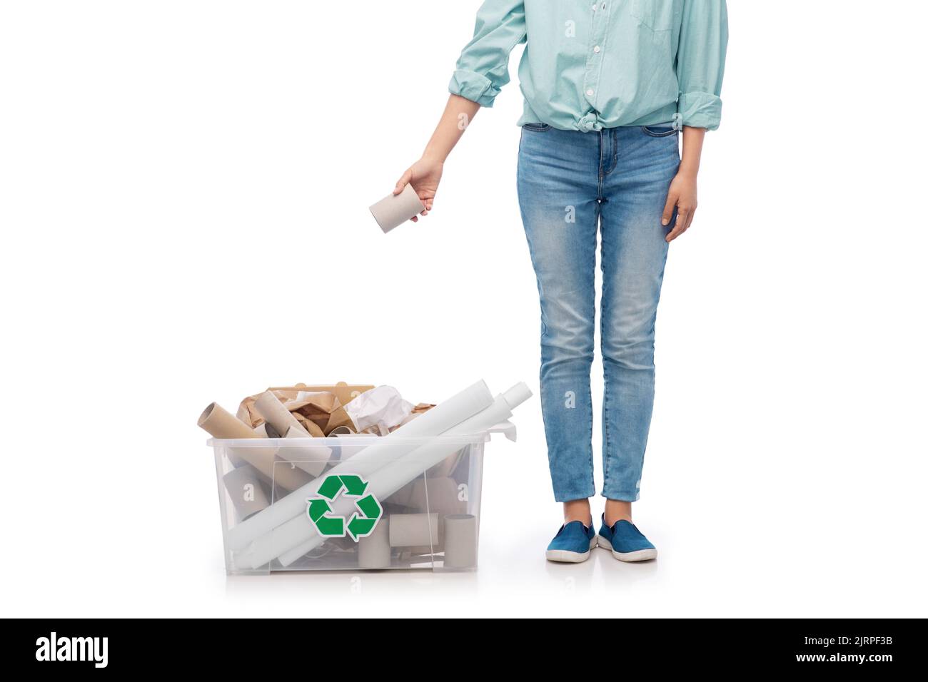 woman sorting paper waste Stock Photo - Alamy