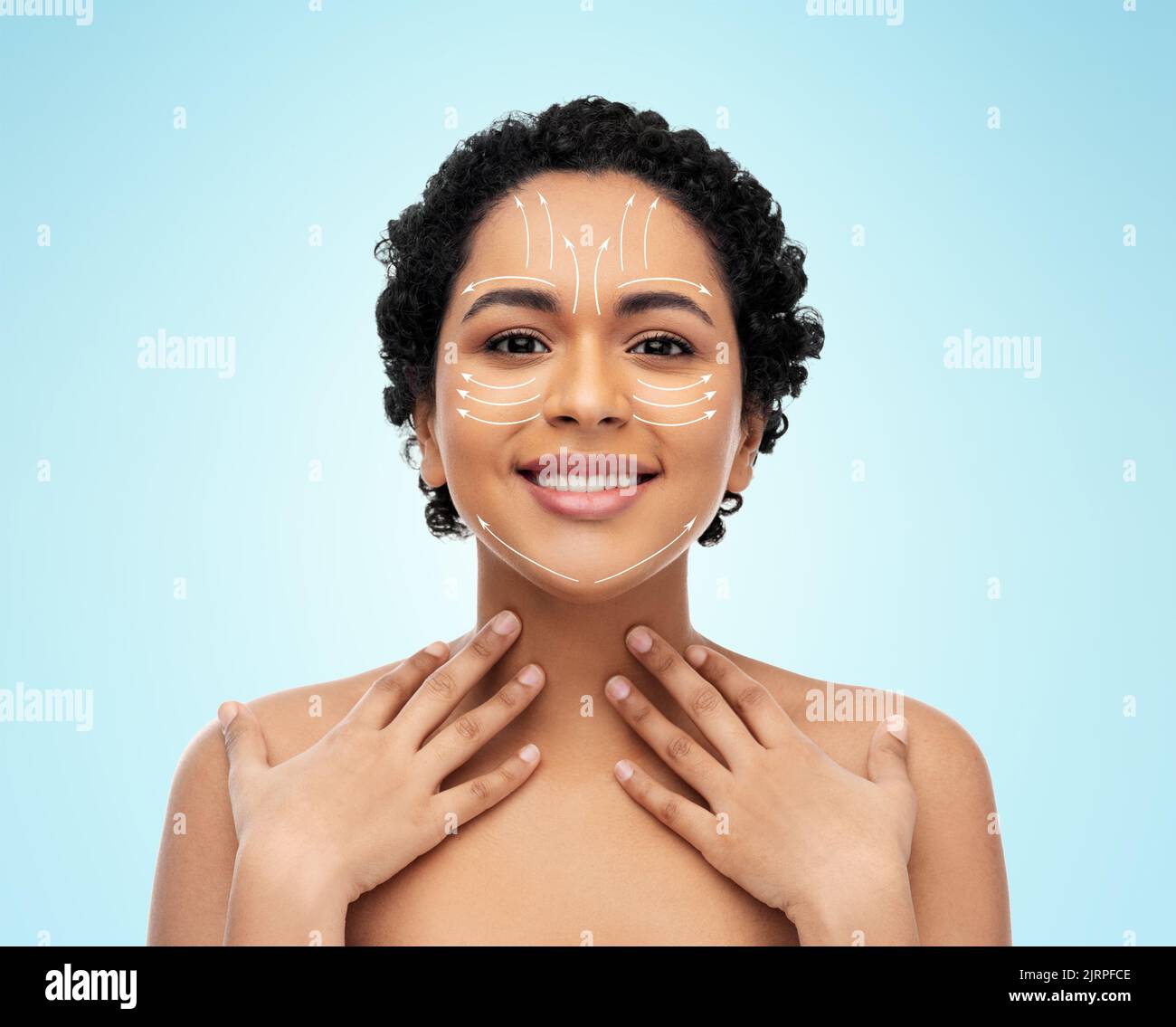 young african american woman with arrows on face Stock Photo - Alamy
