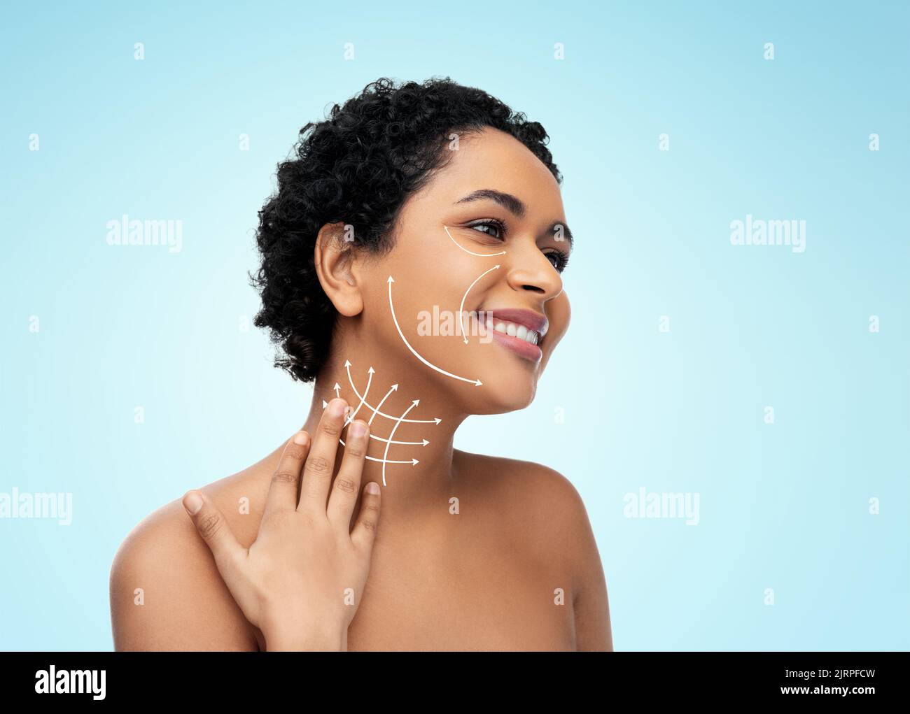 young african american woman with arrows on face Stock Photo - Alamy