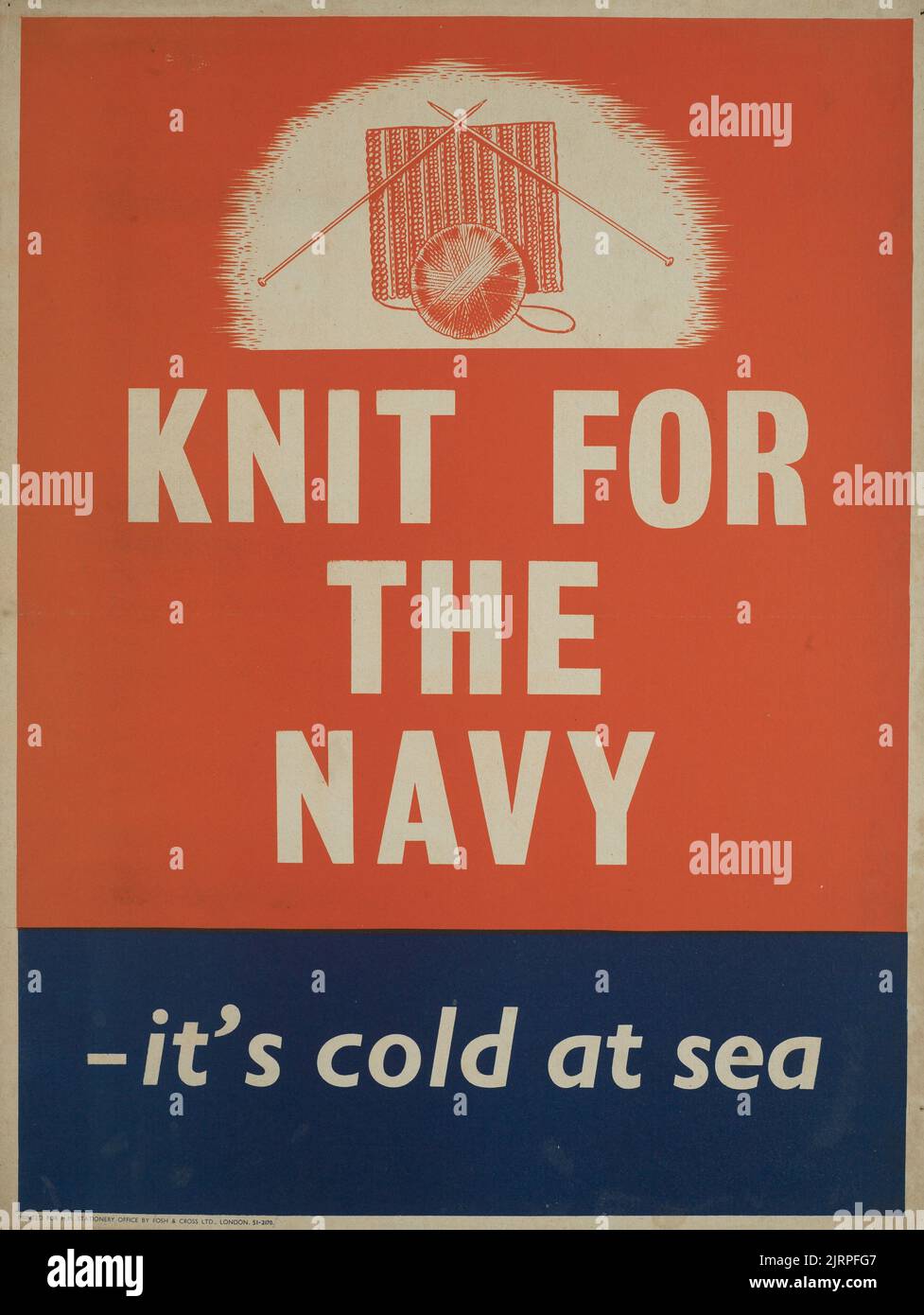 Poster, 'Knit for the Navy', Early 1940s, London, by Fosh & Cross Ltd ...