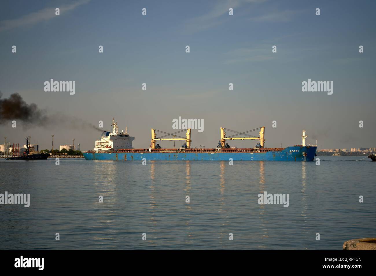 Odessa, Ukraine SIRCA 2019: Bulk carrier at port grain elevator ...