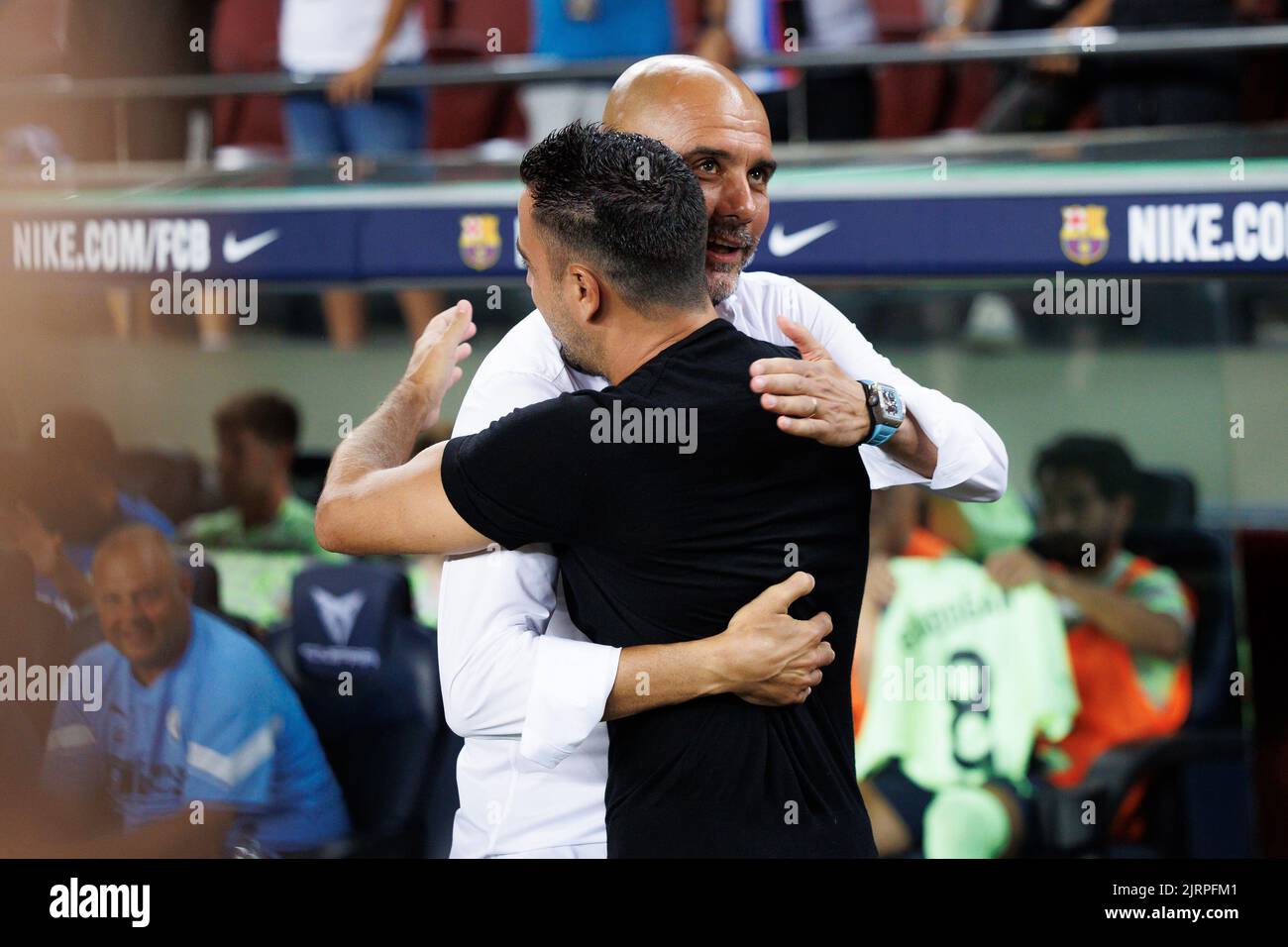 BARCELONA, SPAIN - AUGUST 24: Coach Pep Guardiola of Manchester City ...