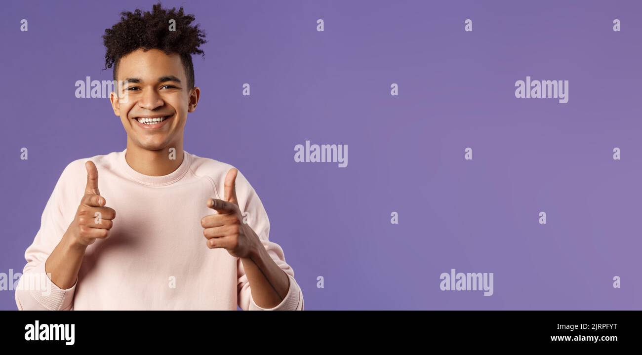 You got it. Close-up portrait of smiling cute young hispanic man saying ...