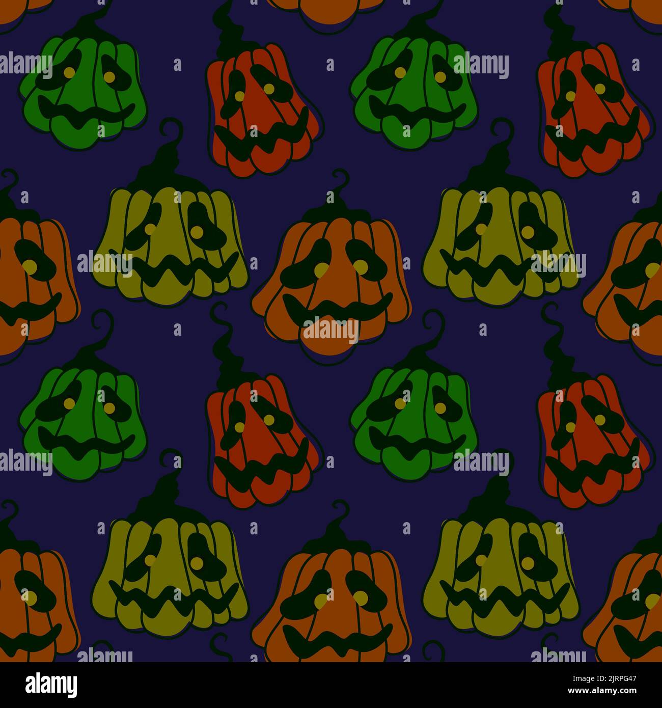 Halloween seamless pumpkins and witch hat and ghost pattern for fabrics ...
