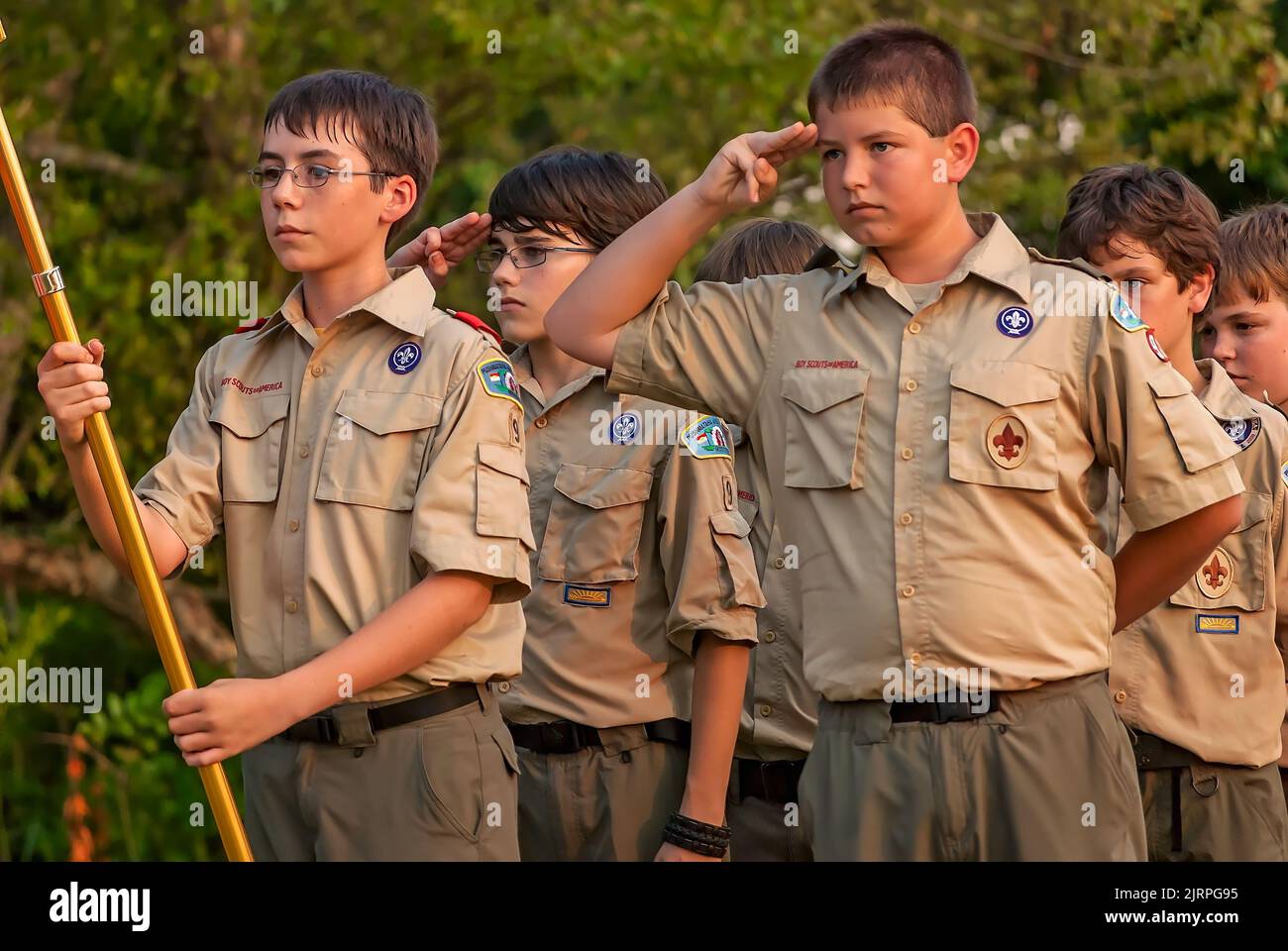 Flag retirement ceremony hi-res stock photography and images - Alamy