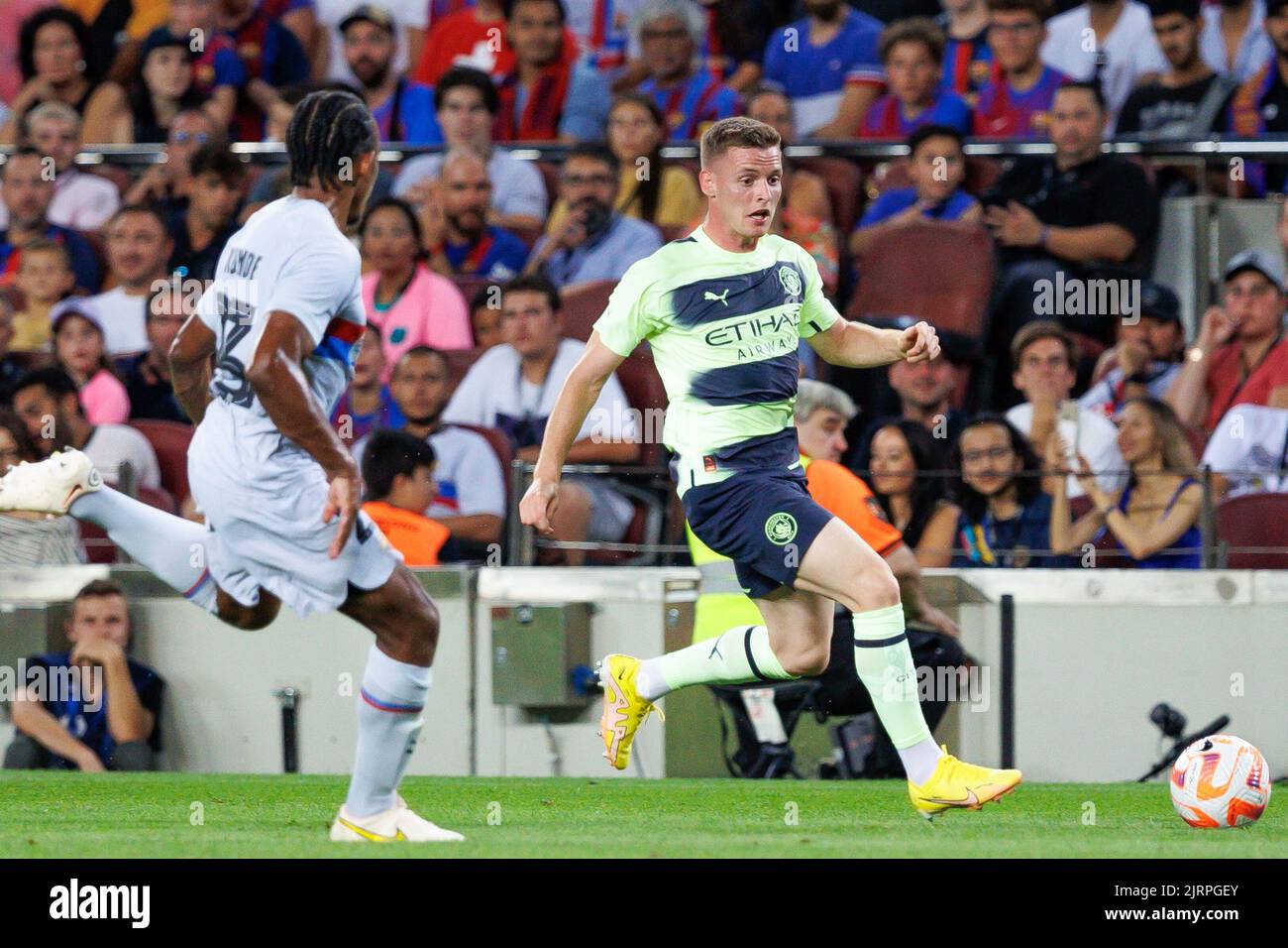 BARCELONA, SPAIN - AUGUST 24: Sergio Gomez of Manchester City during ...