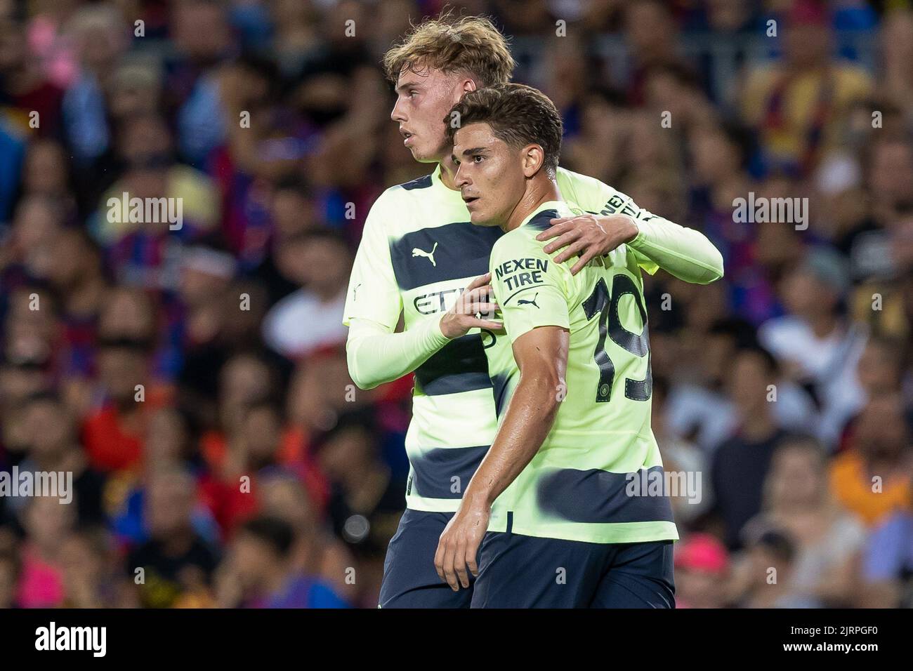 BARCELONA, SPAIN - AUGUST 24: Julian Alvarez of Manchester City ...