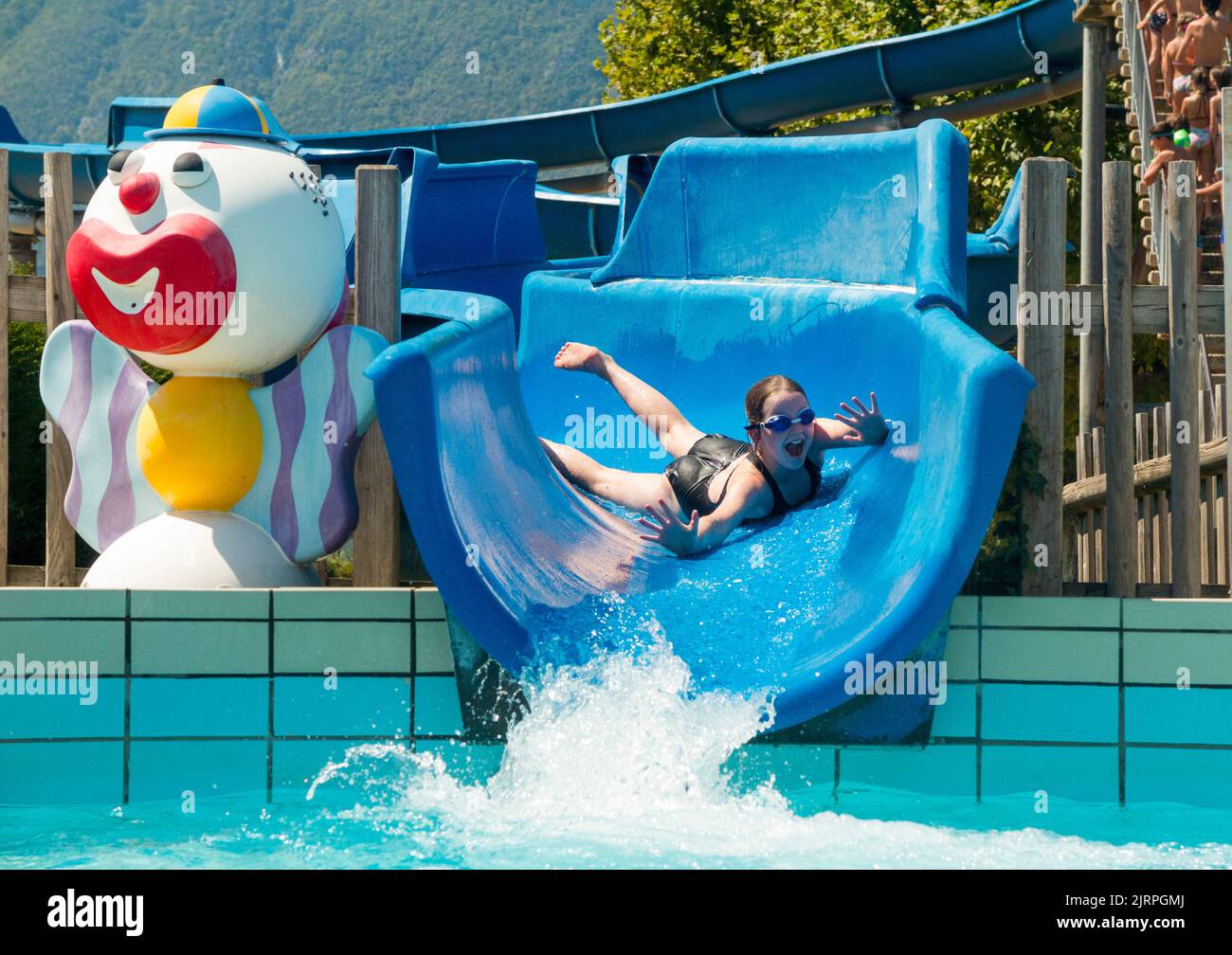 Slide down waterslide hi-res stock photography and images - Alamy