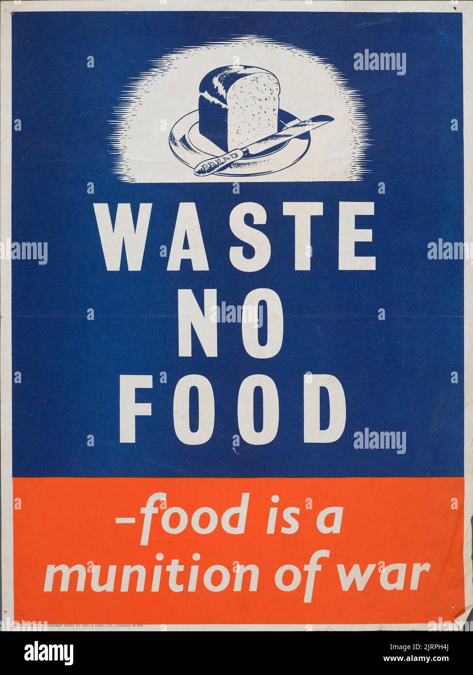 Poster, 'Waste no food', Early 1940s, by H.M. Stationery Office, Fosh ...