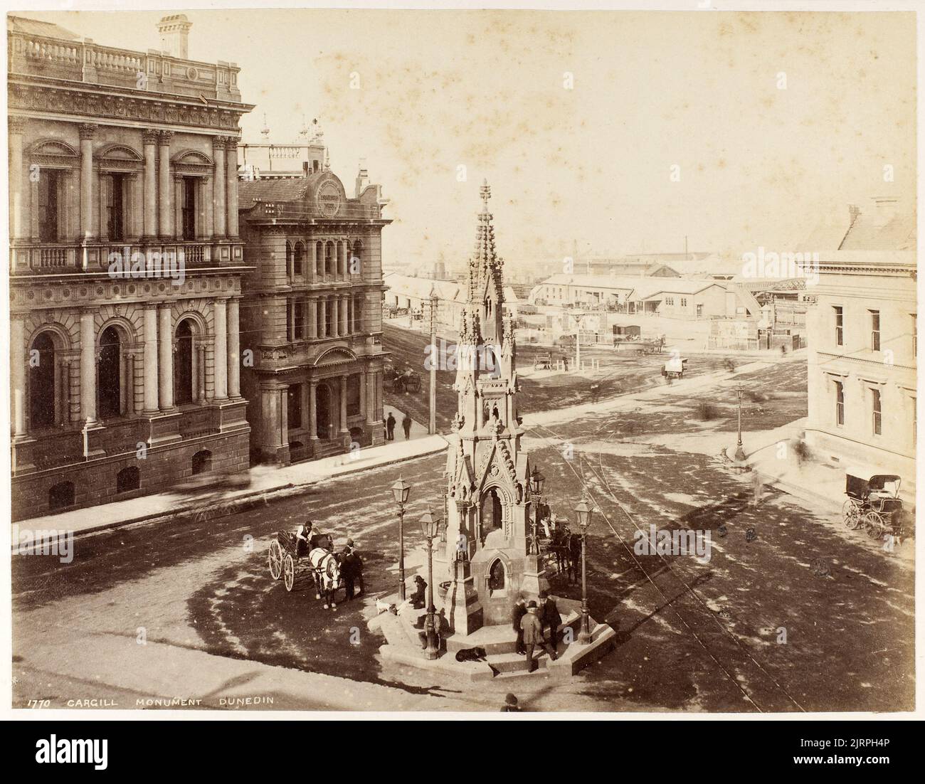 Cargill Monument, Dunedin, 1800s, Dunedin, by Burton Brothers Stock ...