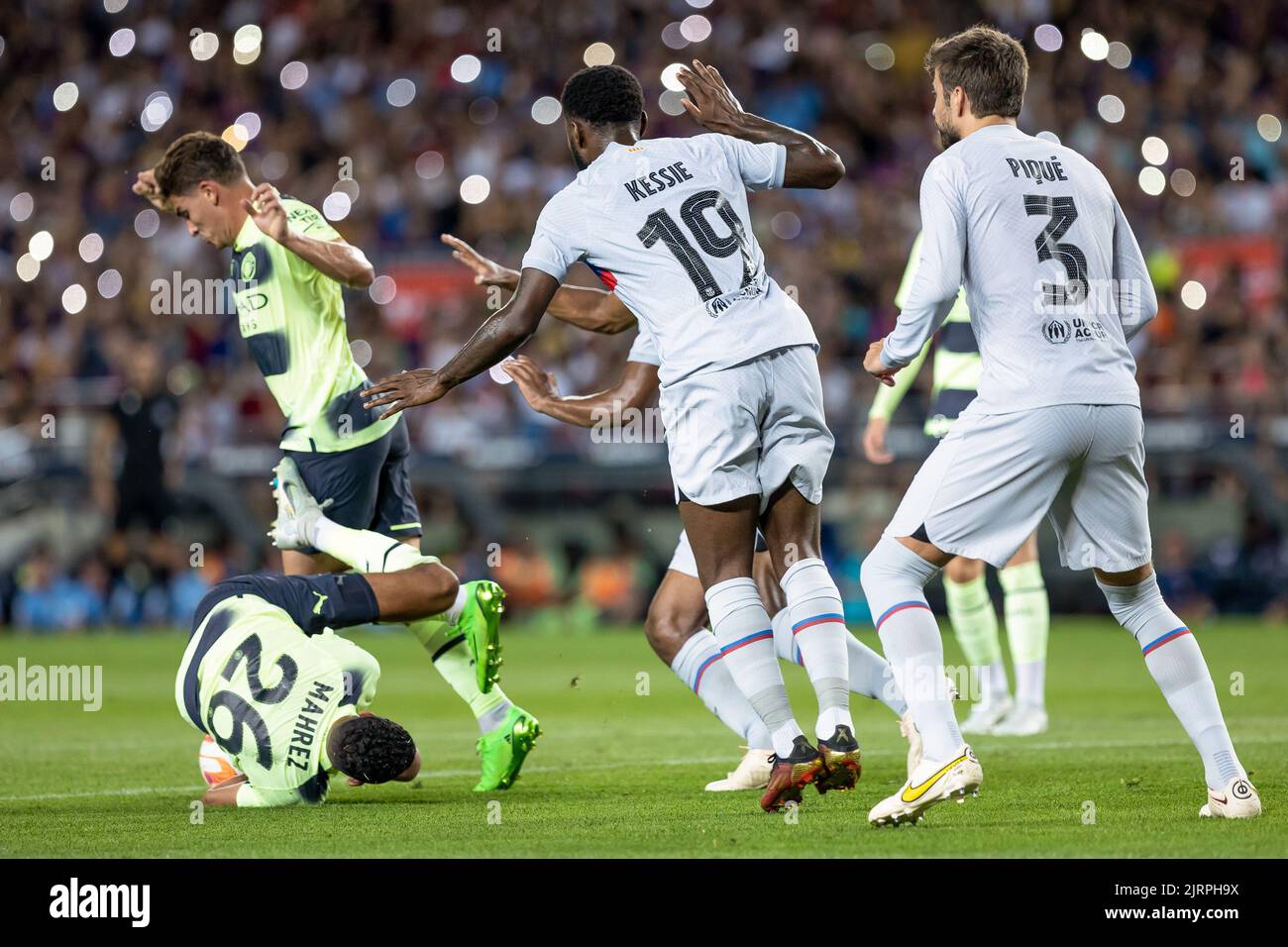 BARCELONA, SPAIN - AUGUST 24: Riyad Mahrez of Manchester City during ...