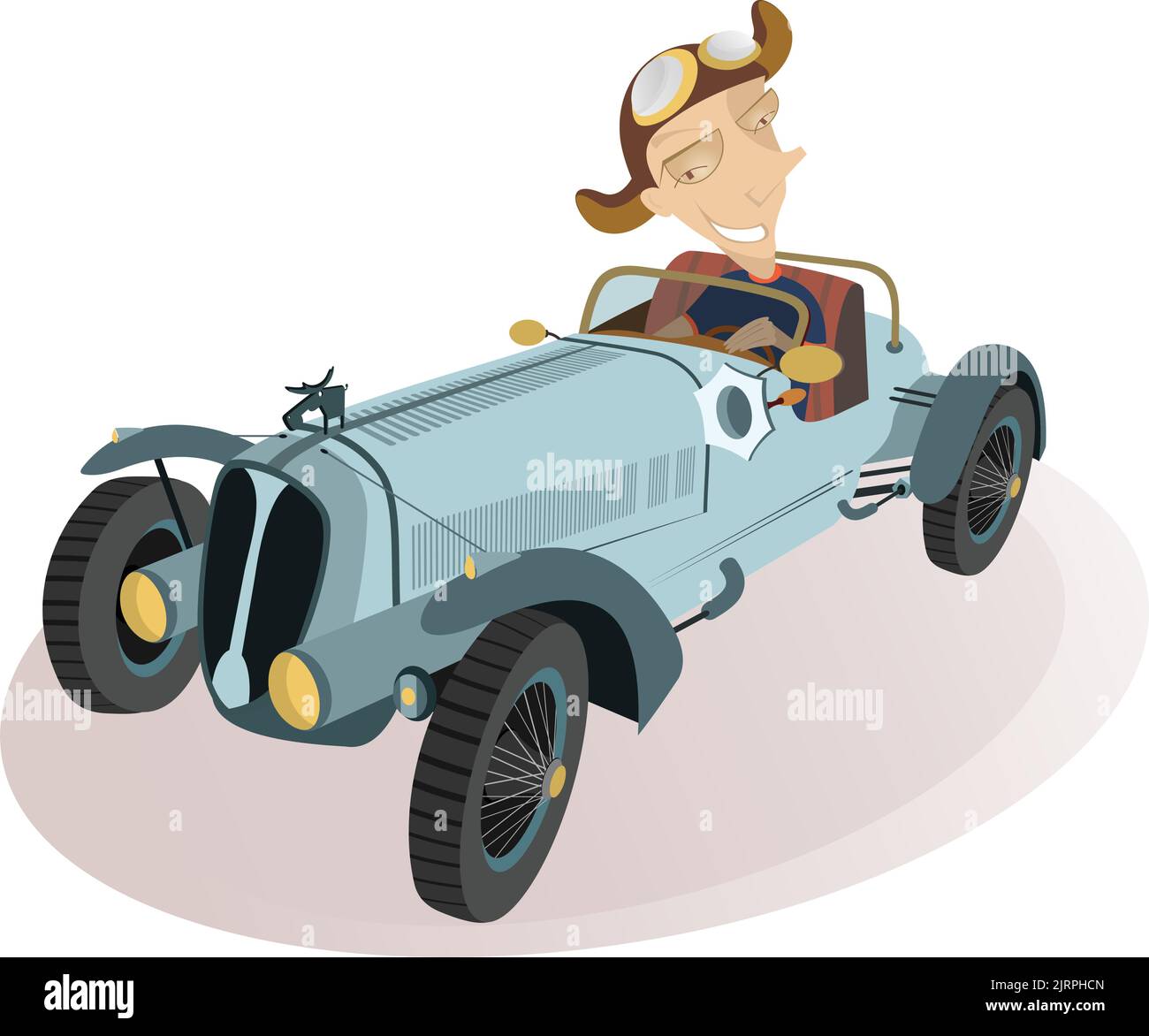 Smiling driver. Smiling man drives a retro car Stock Vector Image & Art ...