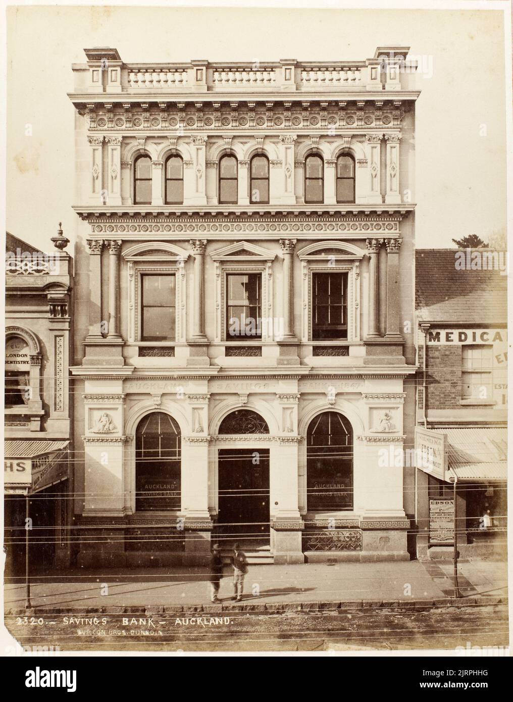Savings Bank - Auckland, 1800s, Dunedin, by Burton Brothers Stock Photo ...