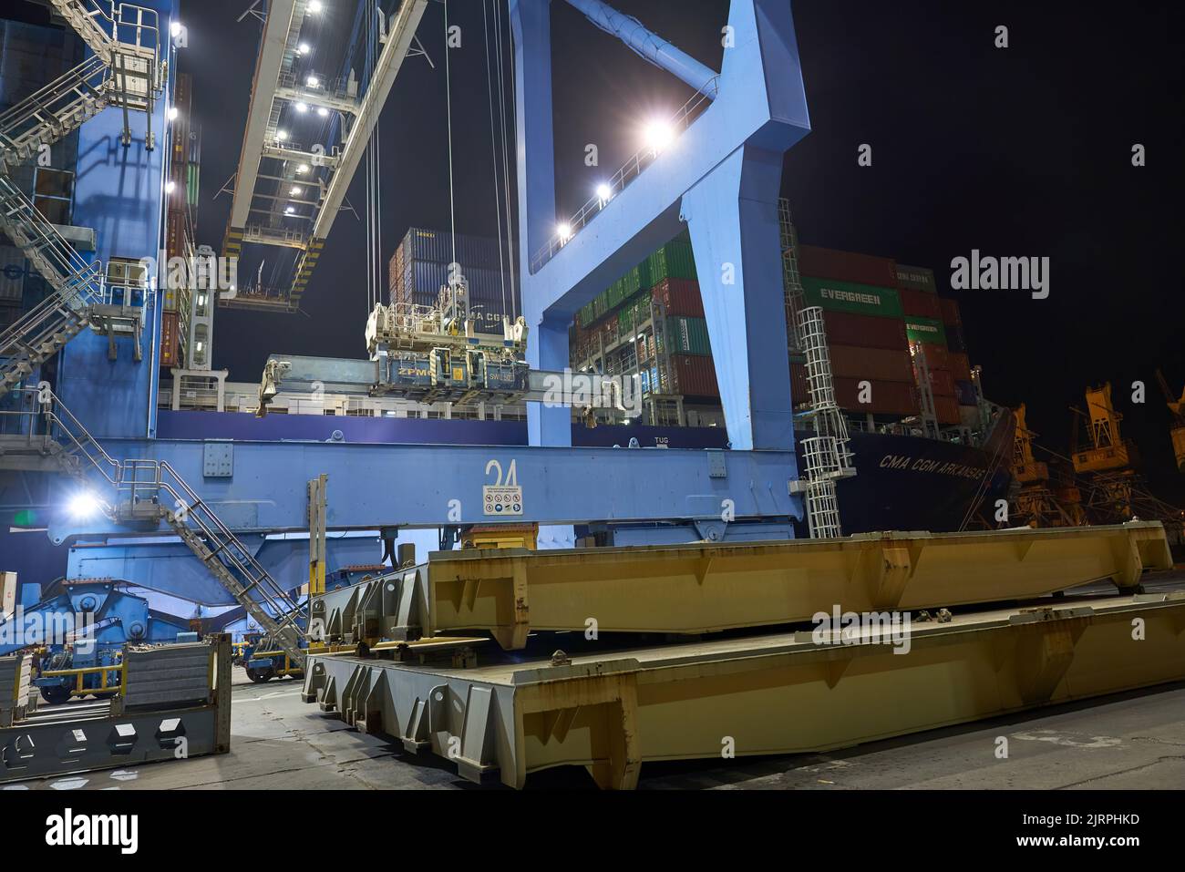 Odessa, Ukraine SIRCA 2019: container ship hold hatch at the terminal ...