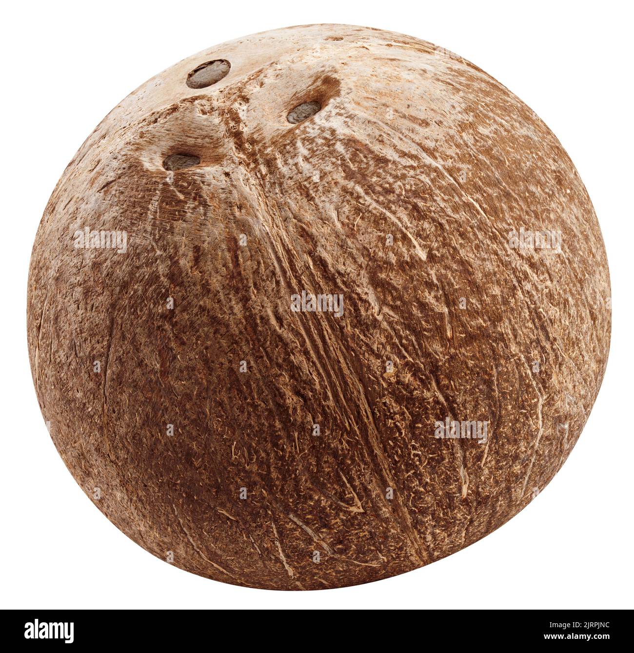 coconut whole, isolated on white background, clipping path, full depth ...