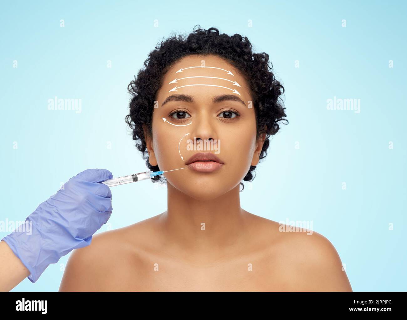 face of african woman and hand with syringe Stock Photo - Alamy
