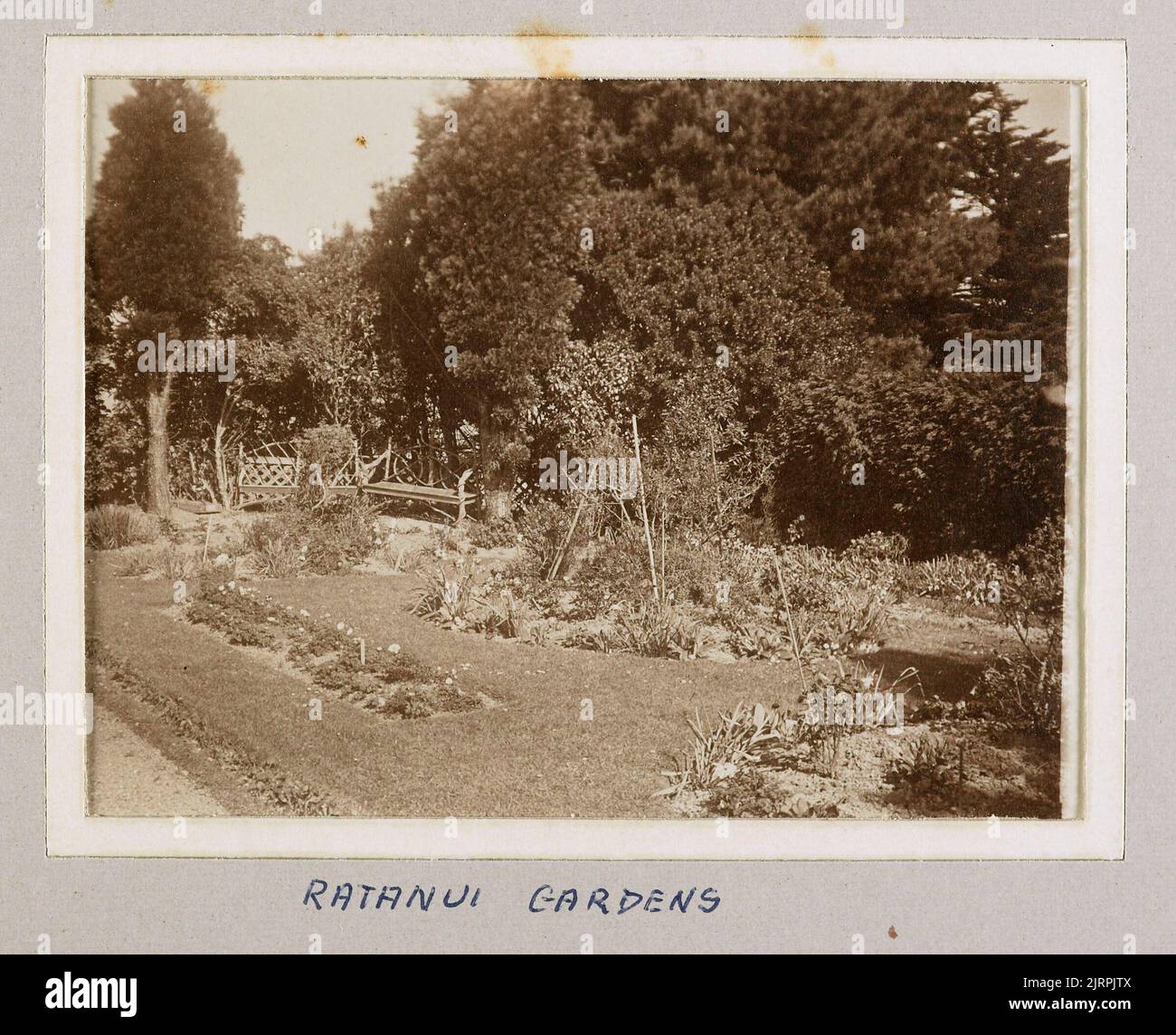 Ratanui gardens, circa 1905, Lower Hutt, maker unknown Stock Photo - Alamy
