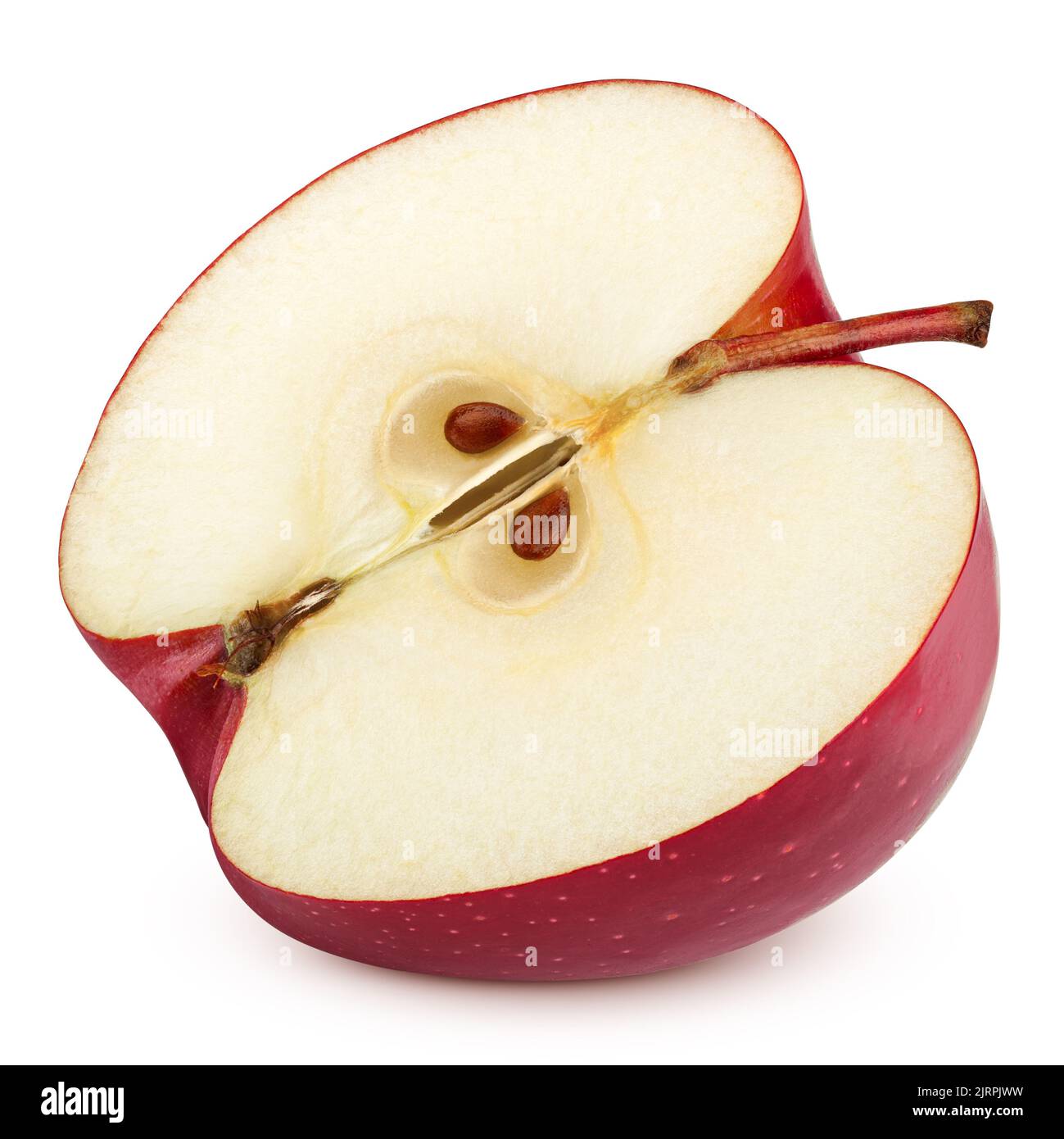 Red apple slice isolated on white background, clipping path, full depth ...