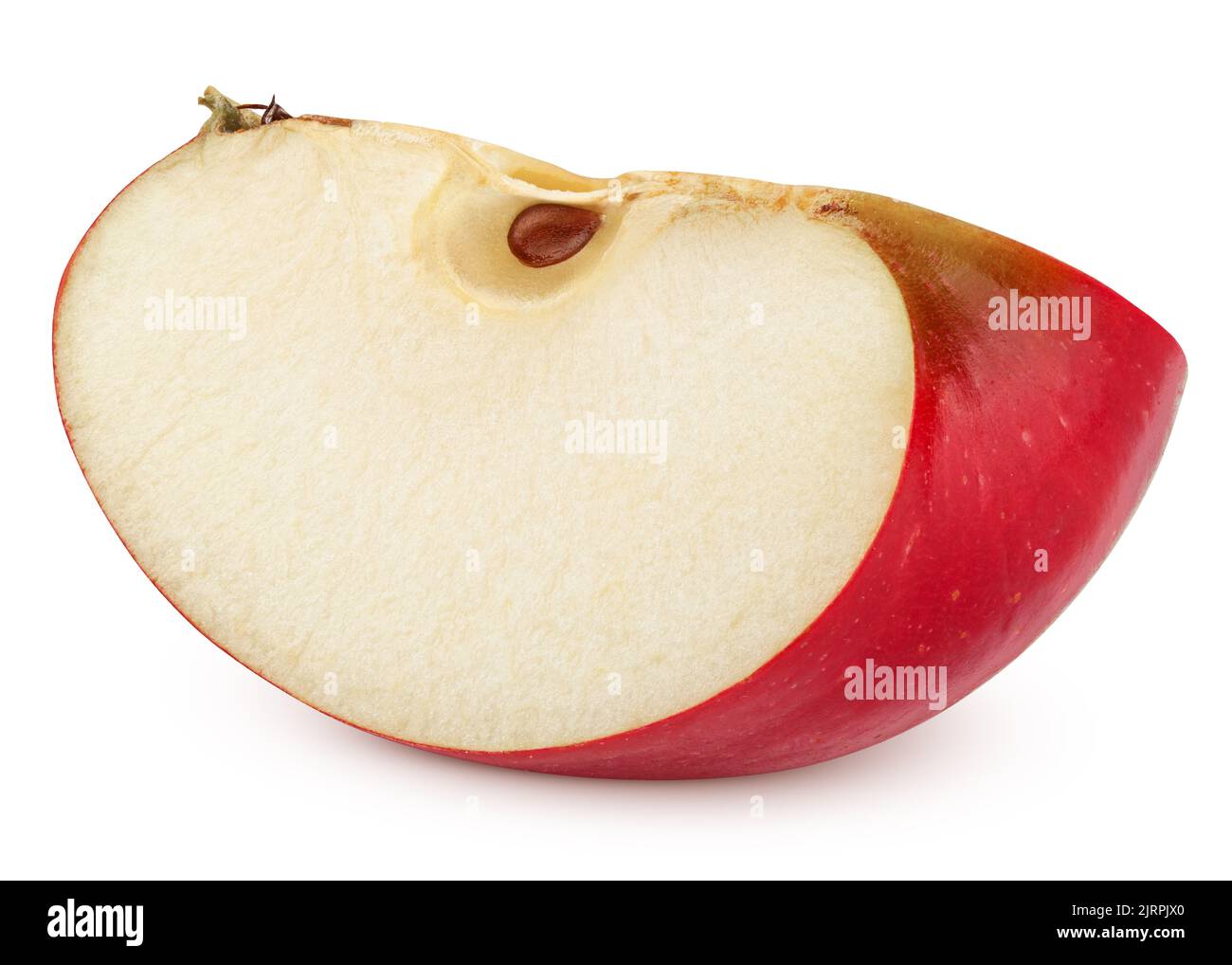 Red apple slice isolated on white background, clipping path, full depth ...