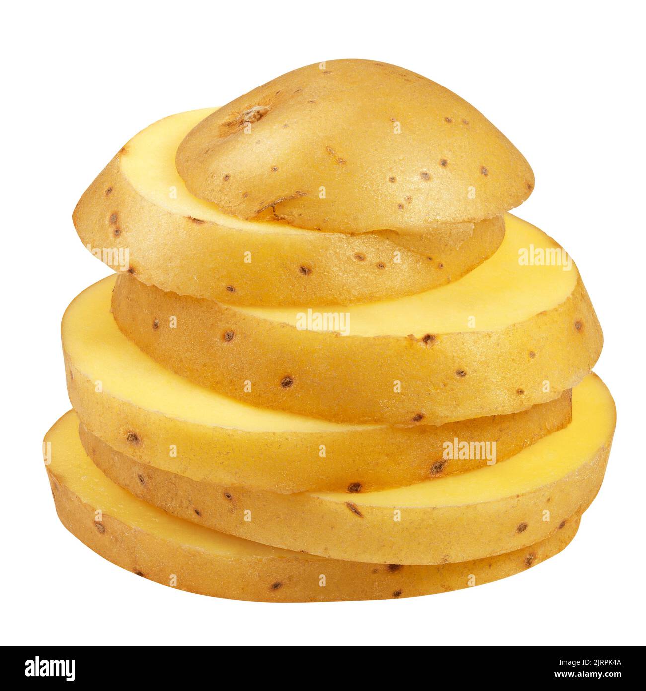 potato slice, isolated on white background, clipping path, full depth ...