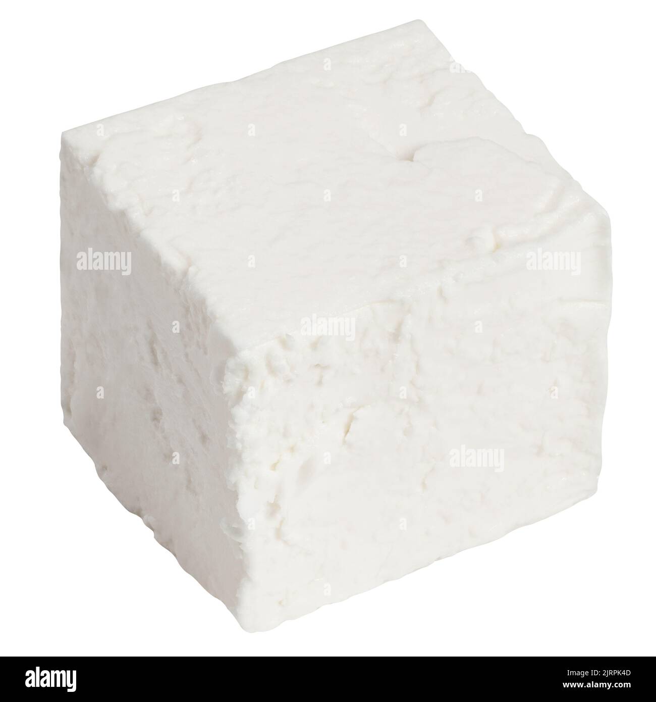 Feta, Greek cheese cubes, isolated on white background, clipping path ...