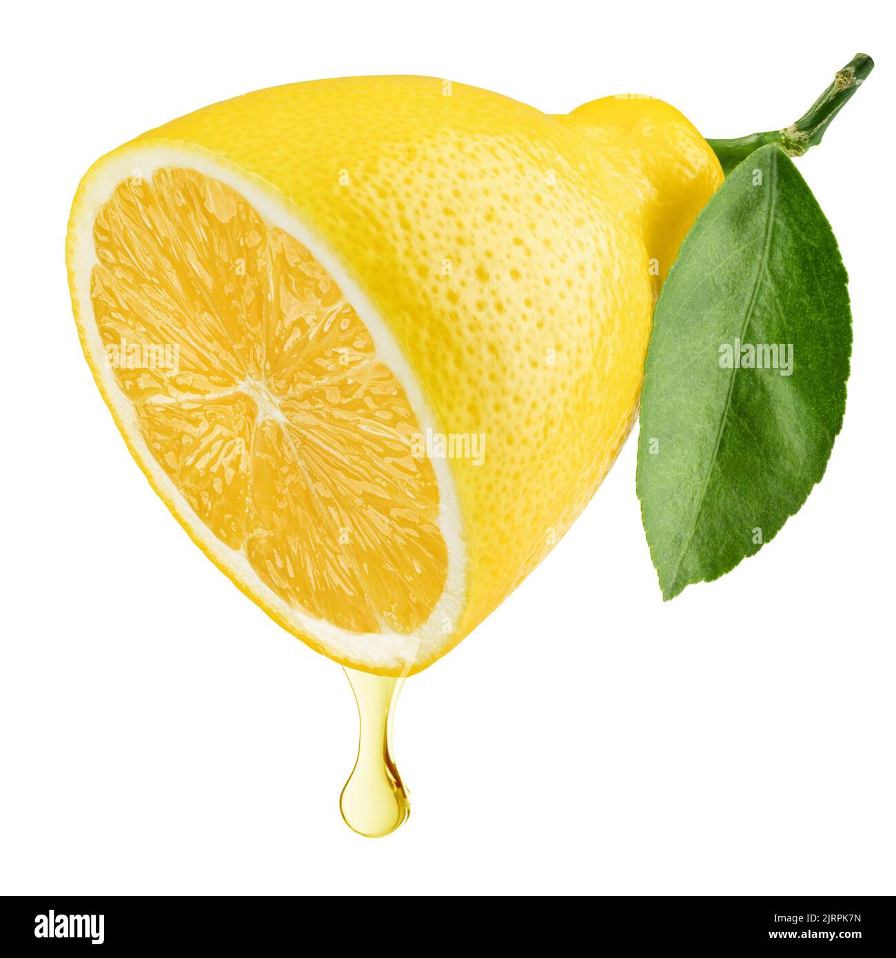 lemon, drop of juice, isolated on white background, clipping path, full depth of field Stock ...