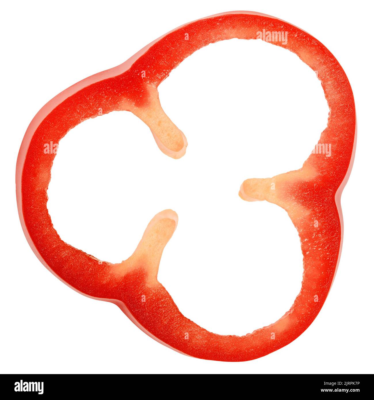 sweet pepper slice, paprika, isolated on white background, clipping ...