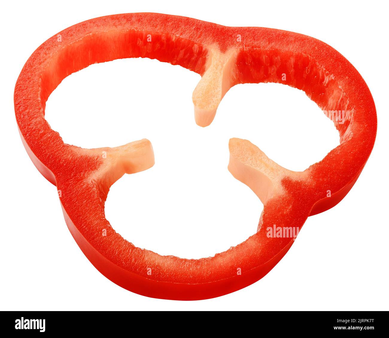 sweet pepper slice, paprika, isolated on white background, clipping ...