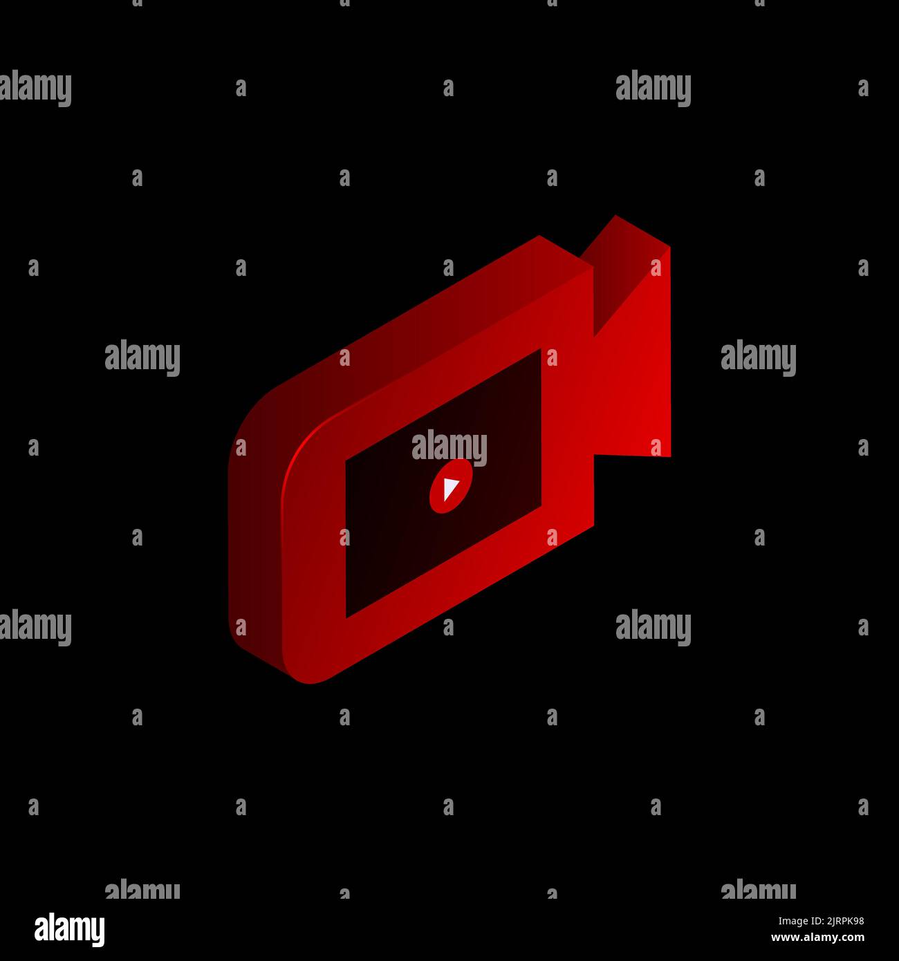 Red Graphic Video Camera Element with Play Button. Vector illustration ...