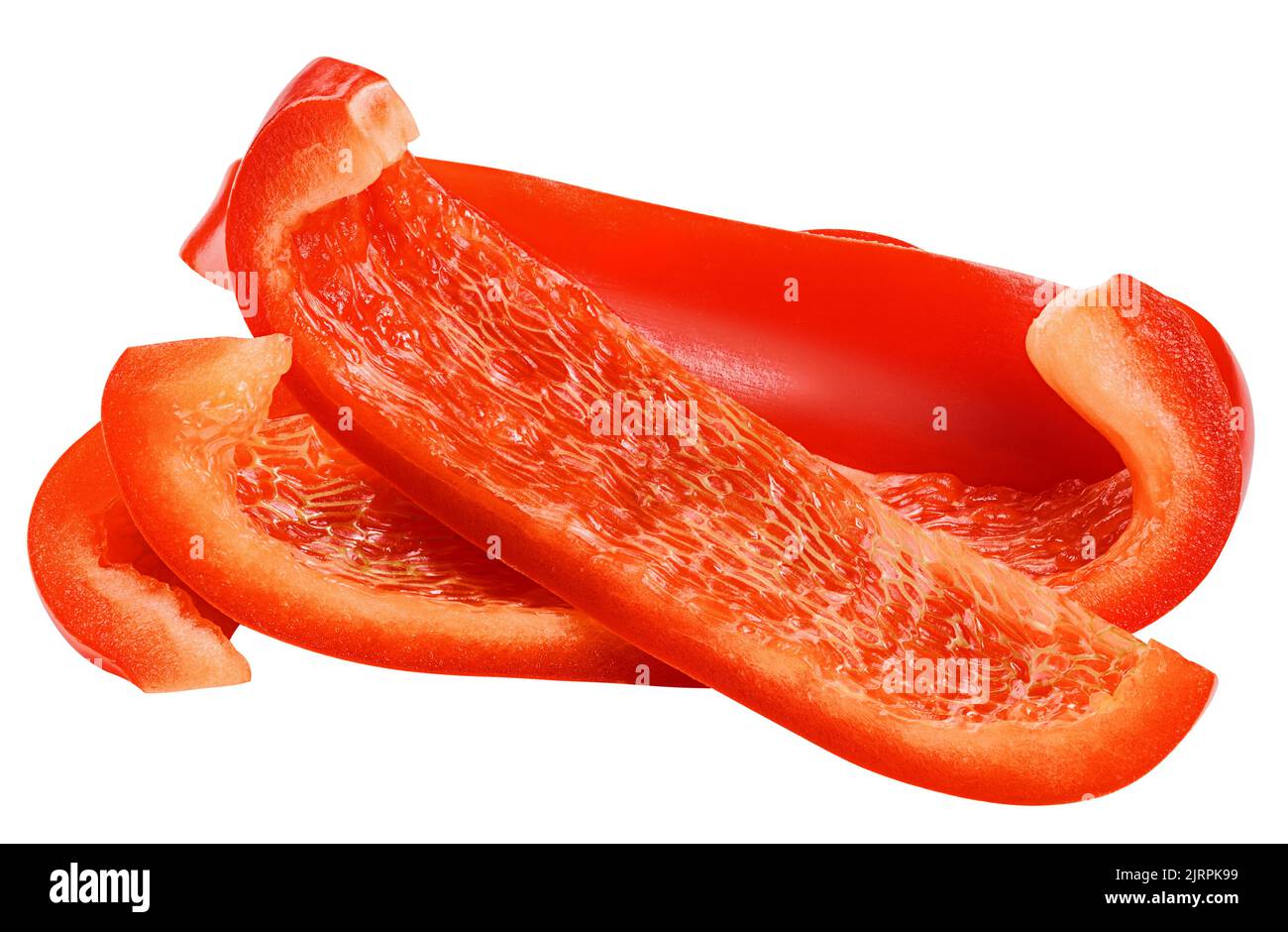 sweet pepper slice, paprika, isolated on white background, clipping ...
