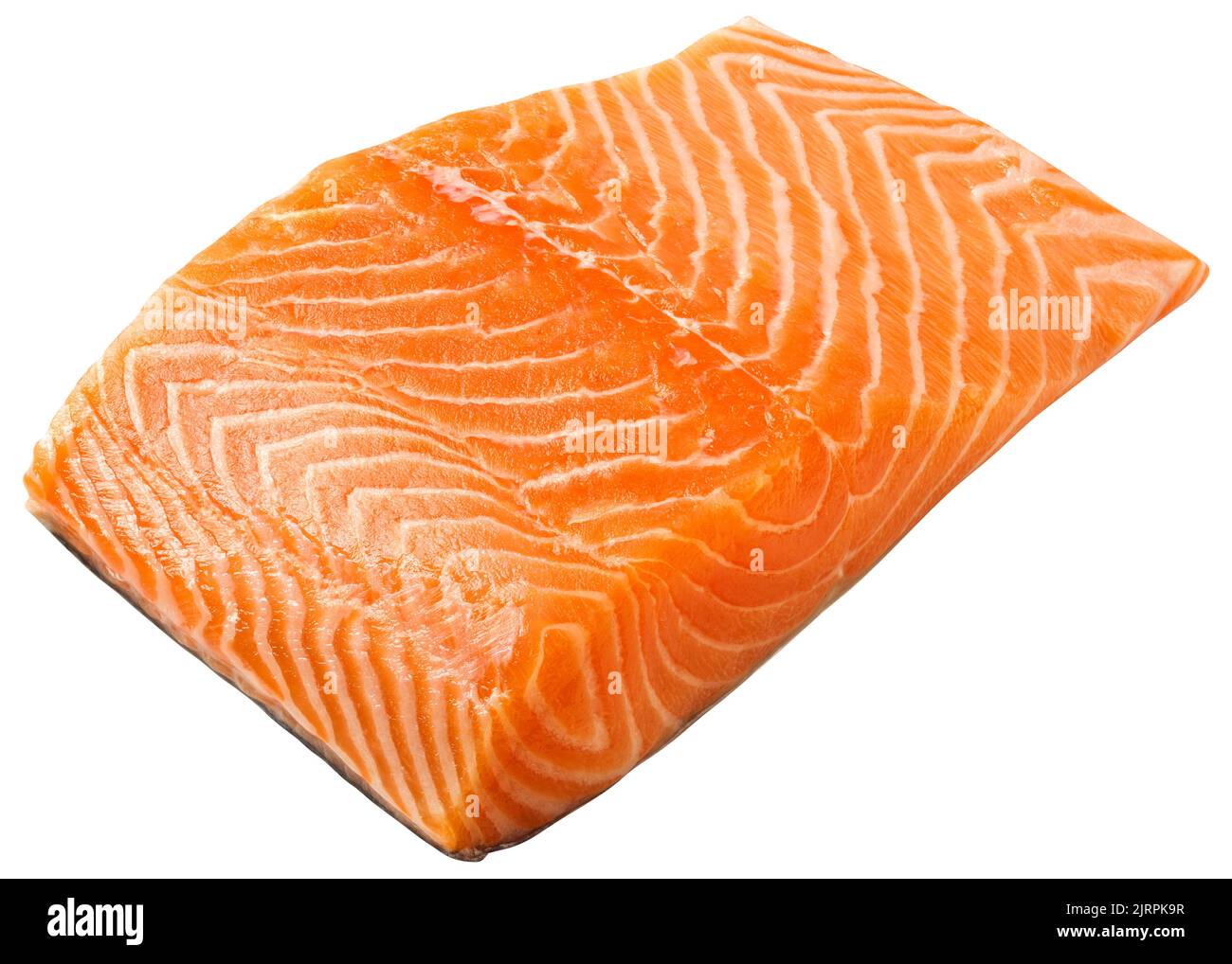 raw salmon, fish isolated on white background, clipping path, full ...