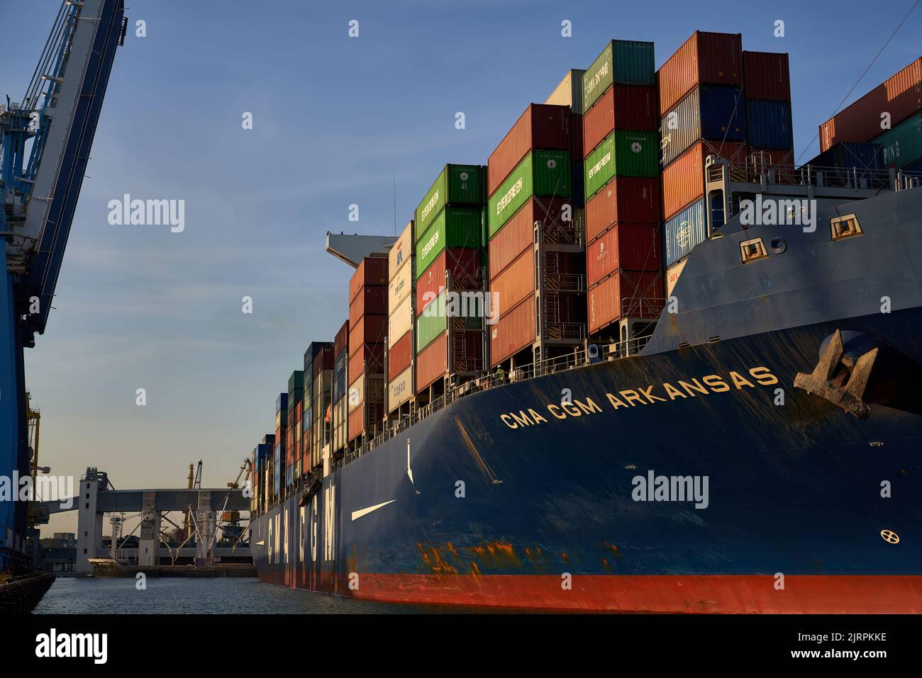 Odessa, Ukraine SIRCA 2019: Container ship in port at container ...