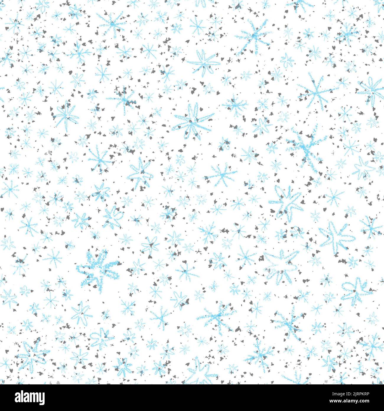 Hand Drawn Snowflakes Christmas Seamless Pattern. Subtle Flying Snow ...