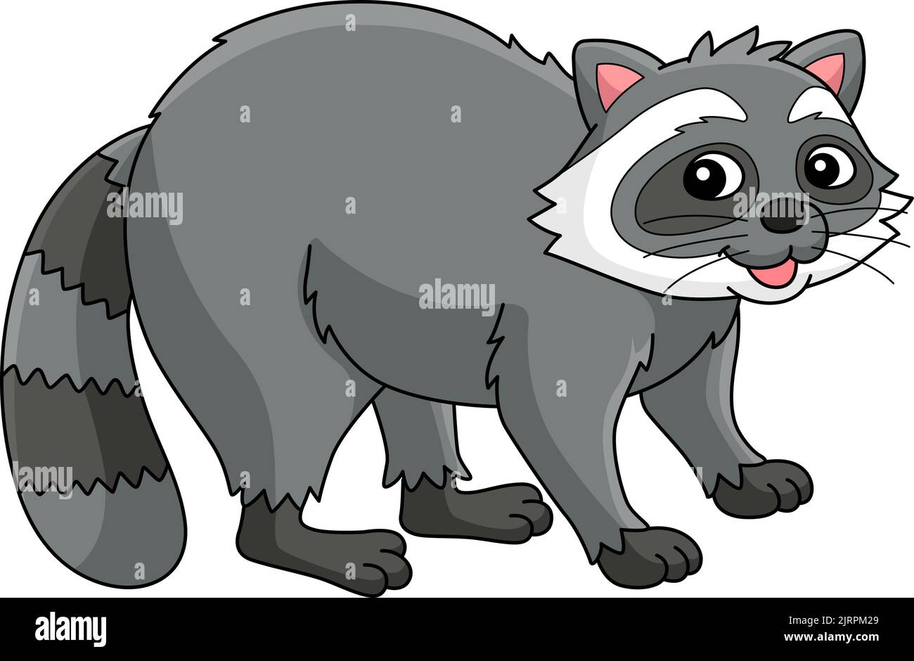 Racoon Animal Cartoon Colored Clipart Illustration Stock Vector Image ...
